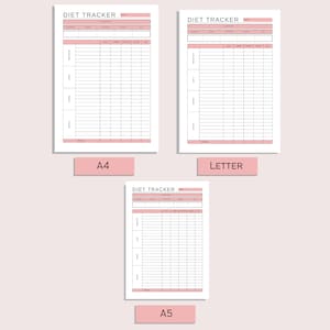 Diet Tracker Printable | Daily Diet Log | Food Journal | Calorie ...