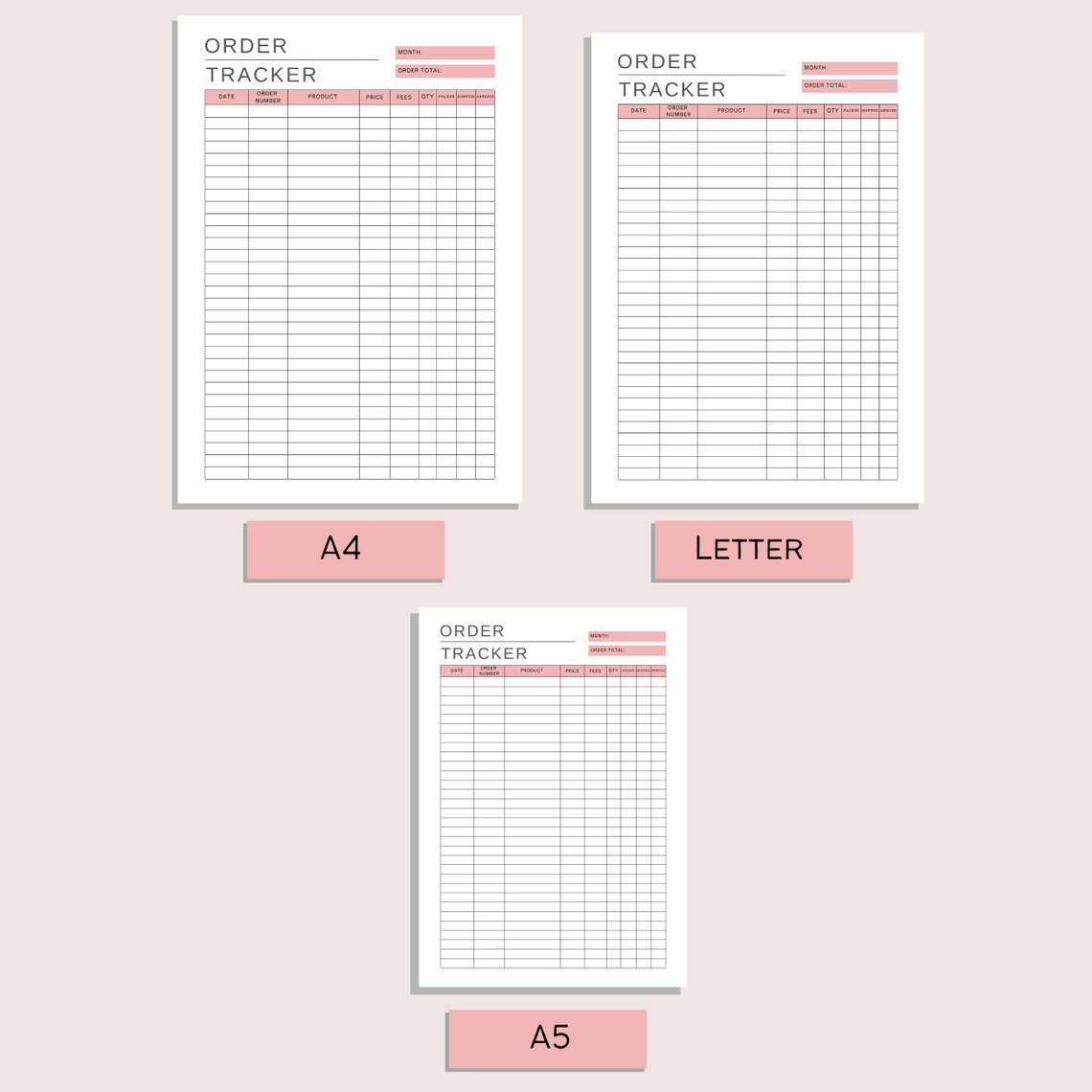 Order Tracker | Printable Shipment Tracker | Small Business Template ...