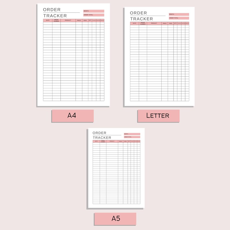 Order Tracker | Printable Shipment Tracker | Small Business Template ...