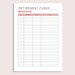 Retirement Funds Tracker | Printable Financial Plan | Savings Planner ...