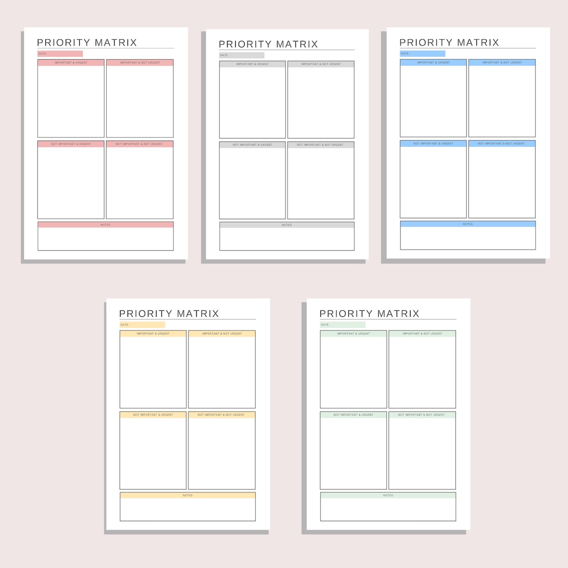 Priority Matrix Printable | Daily Task Planner | Eisenhower Matrix ...