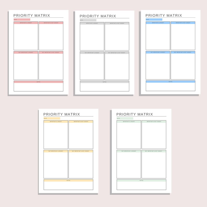 Priority Matrix Printable | Daily Task Planner | Eisenhower Matrix ...