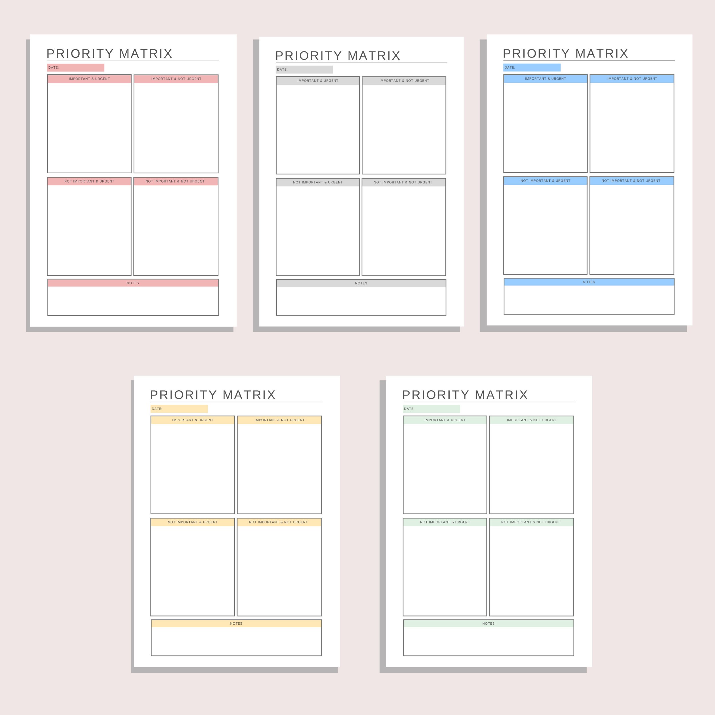 Priority Matrix Printable | Daily Task Planner | Eisenhower Matrix ...