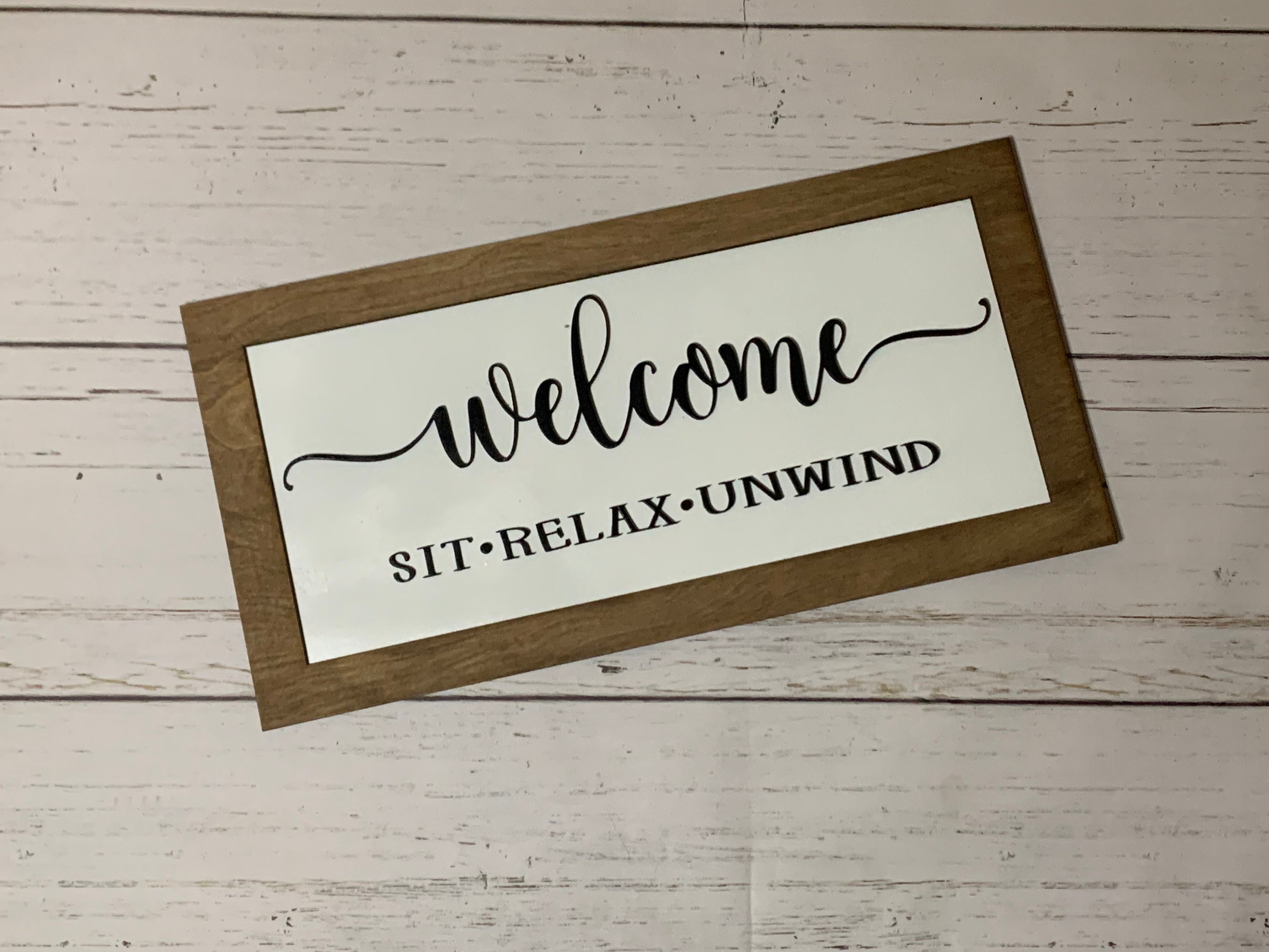 Welcome Sign Entryway Sign Foyer Decor Entry Decor Relax - Etsy