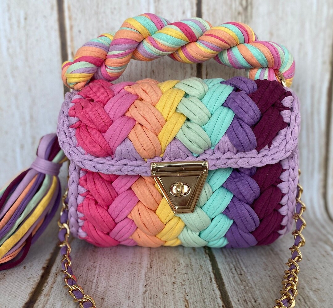 Multi Color Bag/crochet Bag/hand Woven Bag/handmade Bag/colorful Bag ...