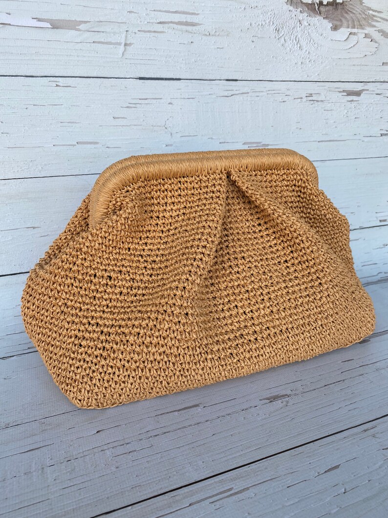 Womens Straw Summer Pouch Bag Raffia Cloud Bag Handmade - Etsy