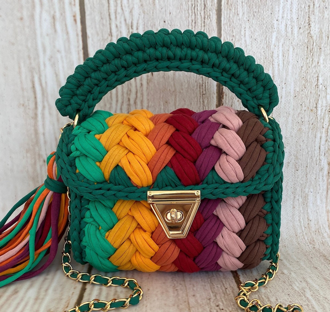 Multi Color Bag/hand Woven Bag/colorful Bag/handmade - Etsy