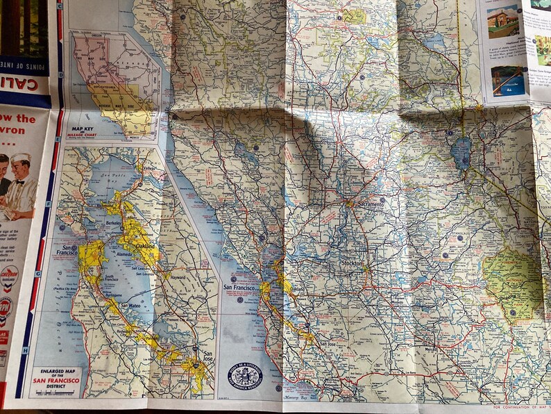 Vintage 1960s Maps From Cities Service, Conoco, and Chevron - Etsy