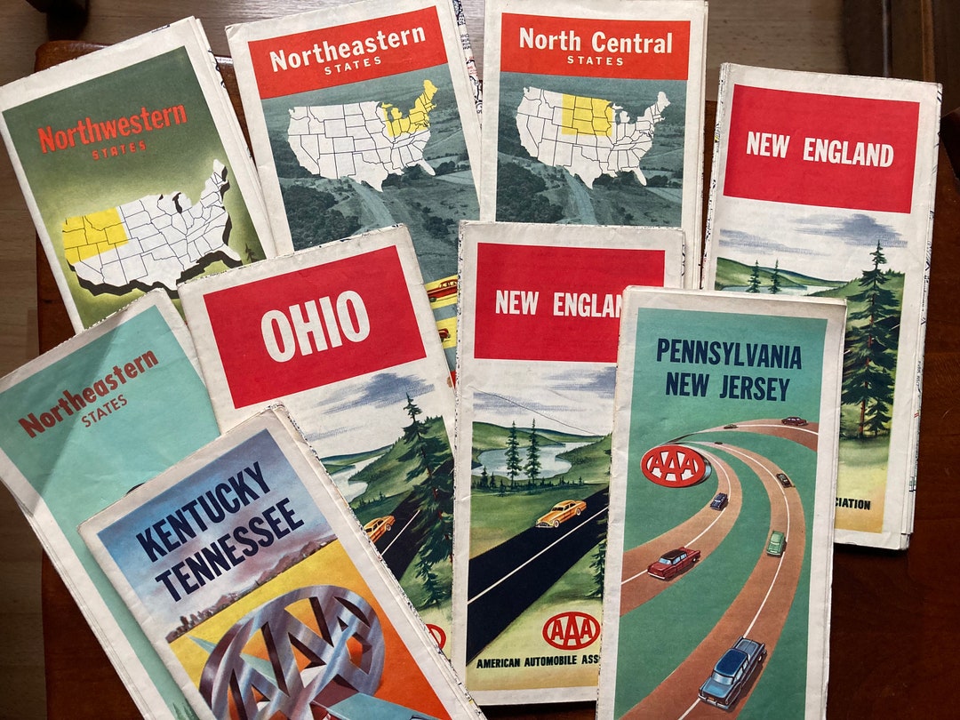 Vintage 1950s Road Maps From AAA - Etsy