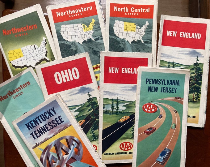 Vintage 1950s Road Maps From AAA - Etsy