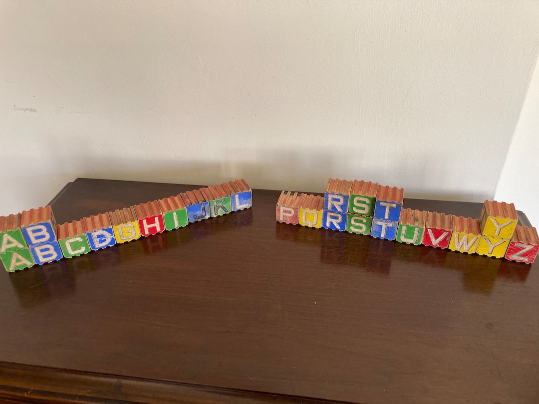 Vintage Stacking Alphabet Blocks 1 1/4” Cubes - Etsy