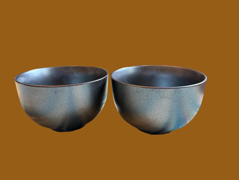 Vintage Japanese Teapot and Tea Bowls Kafuh, Black Metallic Glaze - Etsy