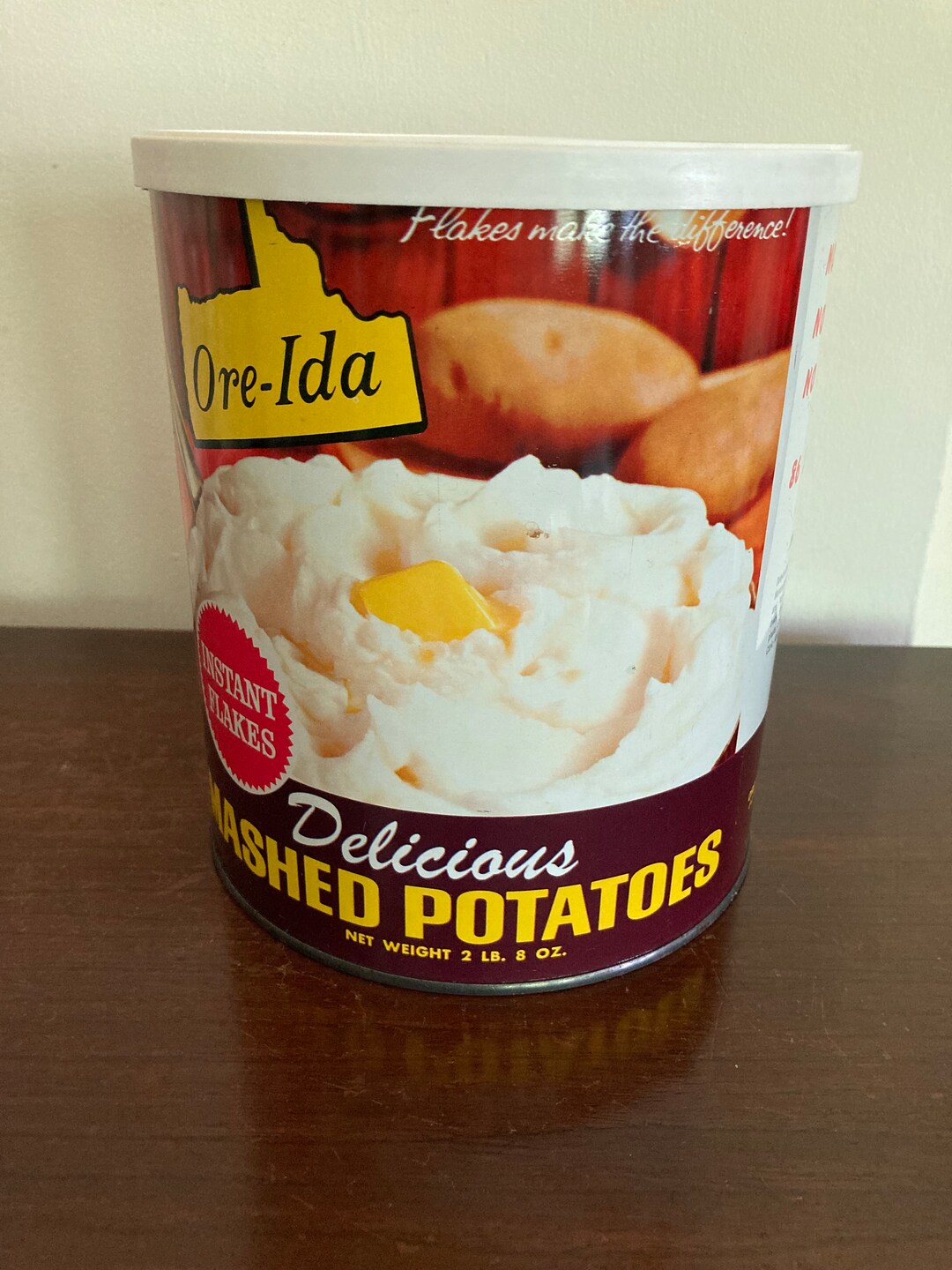 Vintage Ore-ida Instant Mashed Potato Flake Tin. 32 Oz. With Plastic ...