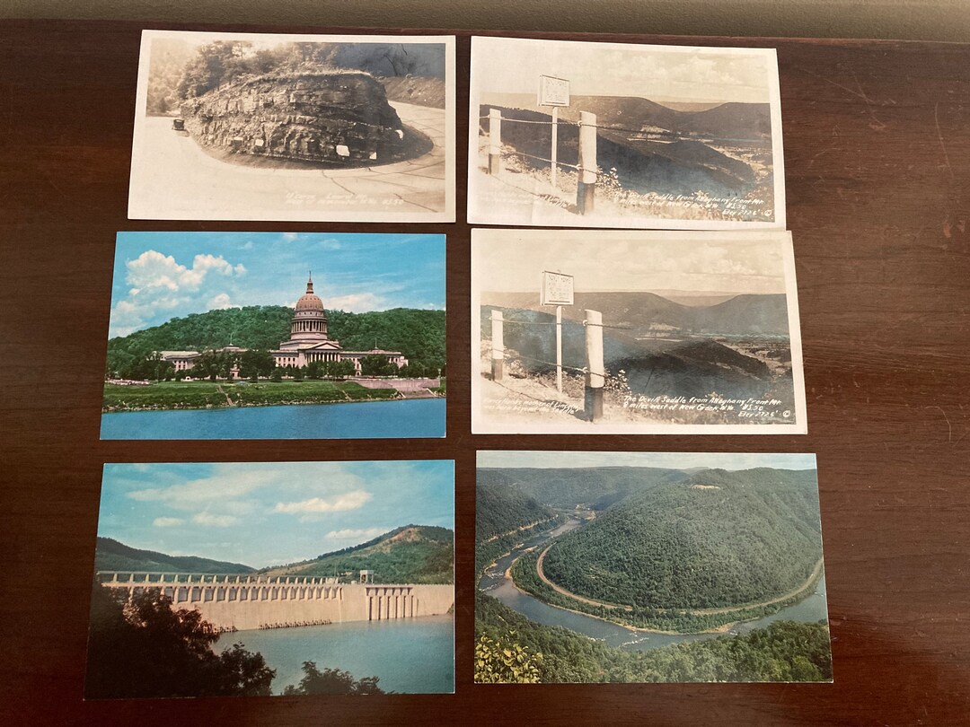Vintage West Virginia Postcard Set, Black and White From 1930s, Color ...
