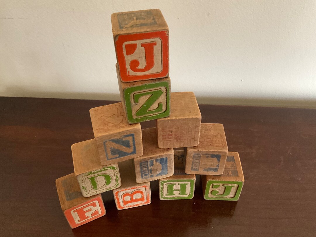 Antique Wooden Alphabet Blocks - Etsy