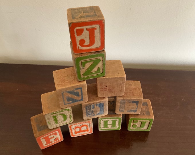 Antique Wooden Alphabet Blocks - Etsy