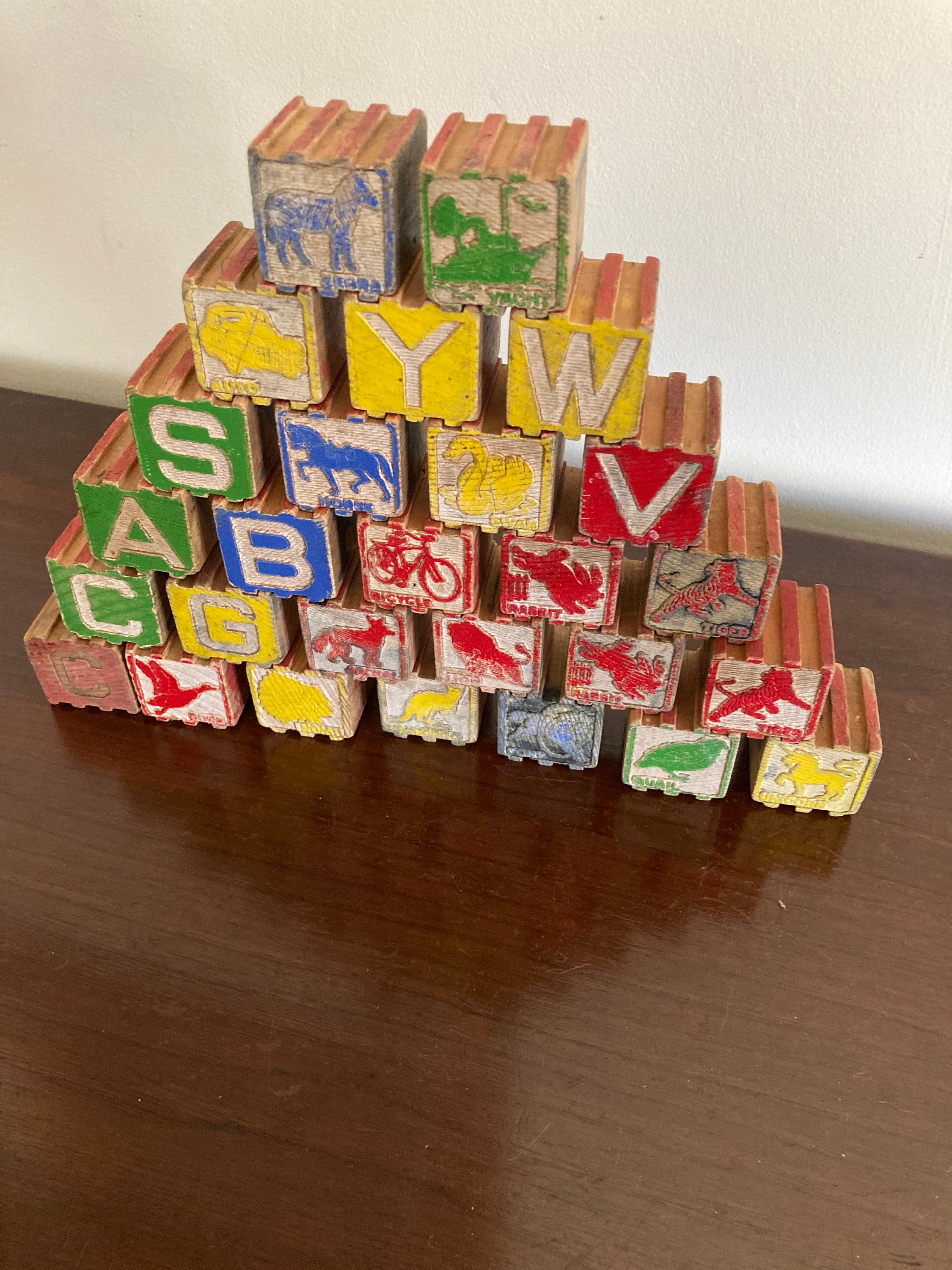 Vintage Stacking Alphabet Blocks 1 1/4 Cubes - Etsy