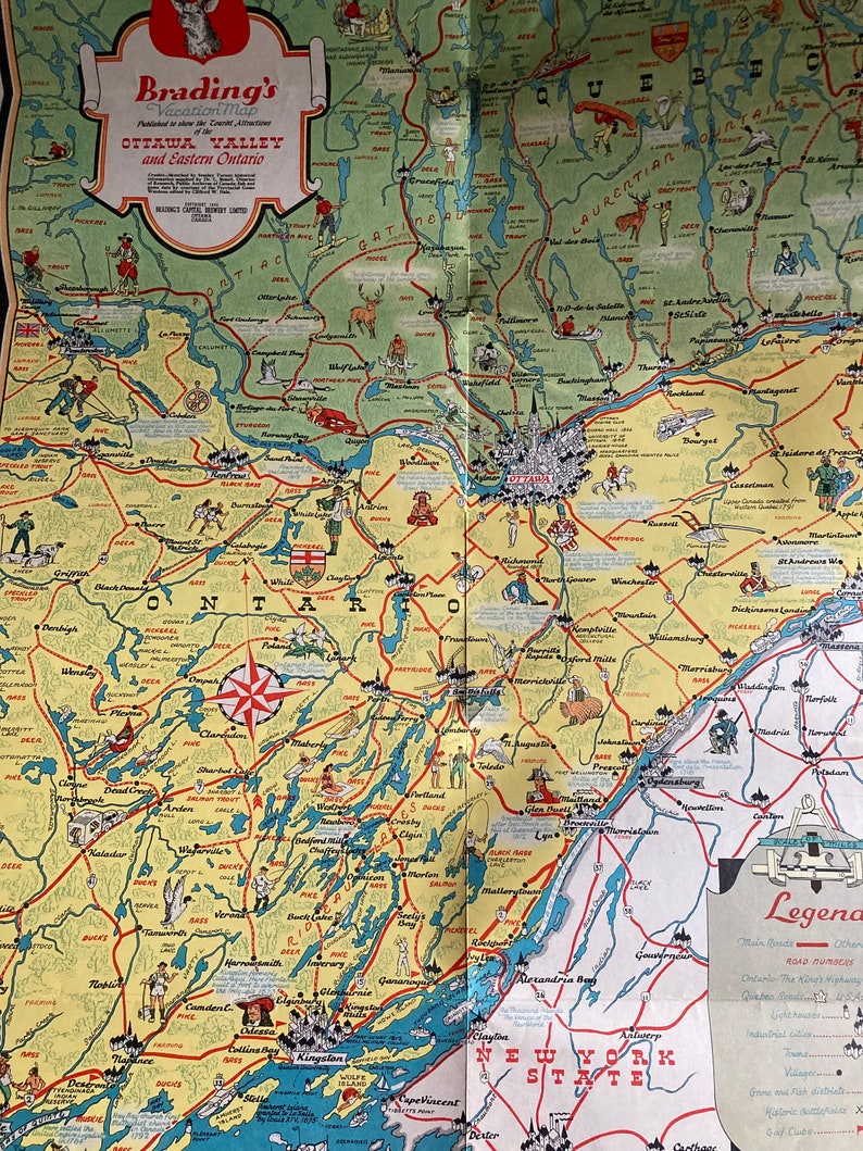 1940s Canadian Maps - Etsy