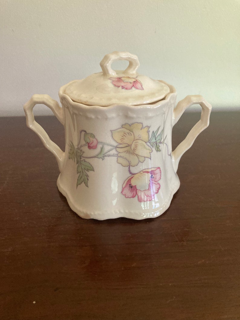 Vintagesugar Bowl, Crooksville China Co., James California Poppy ...