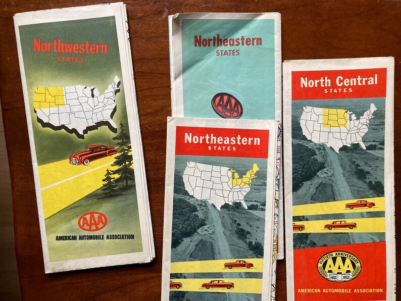 Vintage 1950s Road Maps From AAA - Etsy