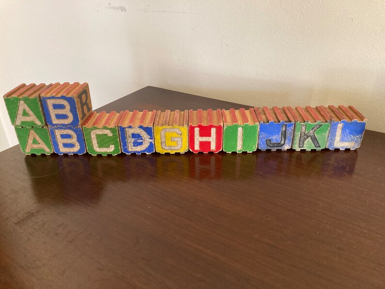 Vintage Stacking Alphabet Blocks 1 1/4 Cubes - Etsy