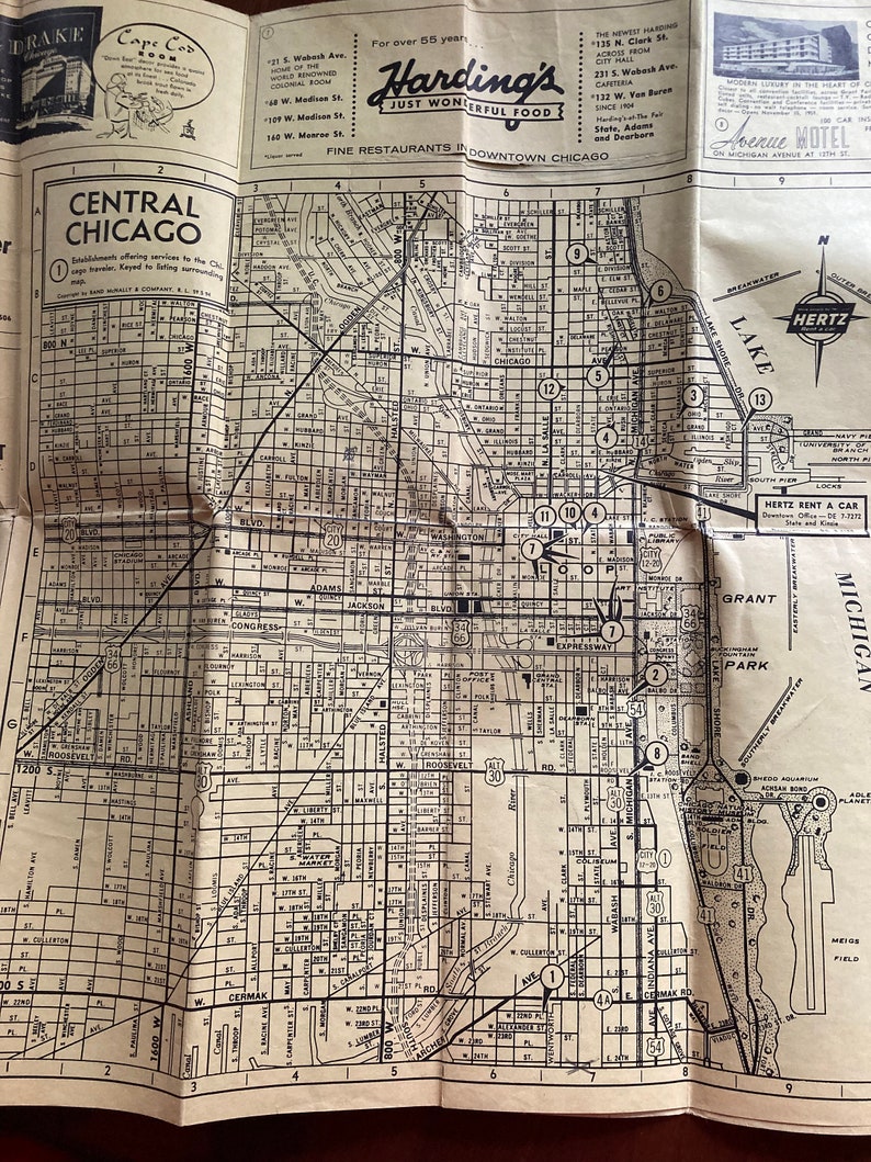 Maps From 1950s and 1960s - Etsy