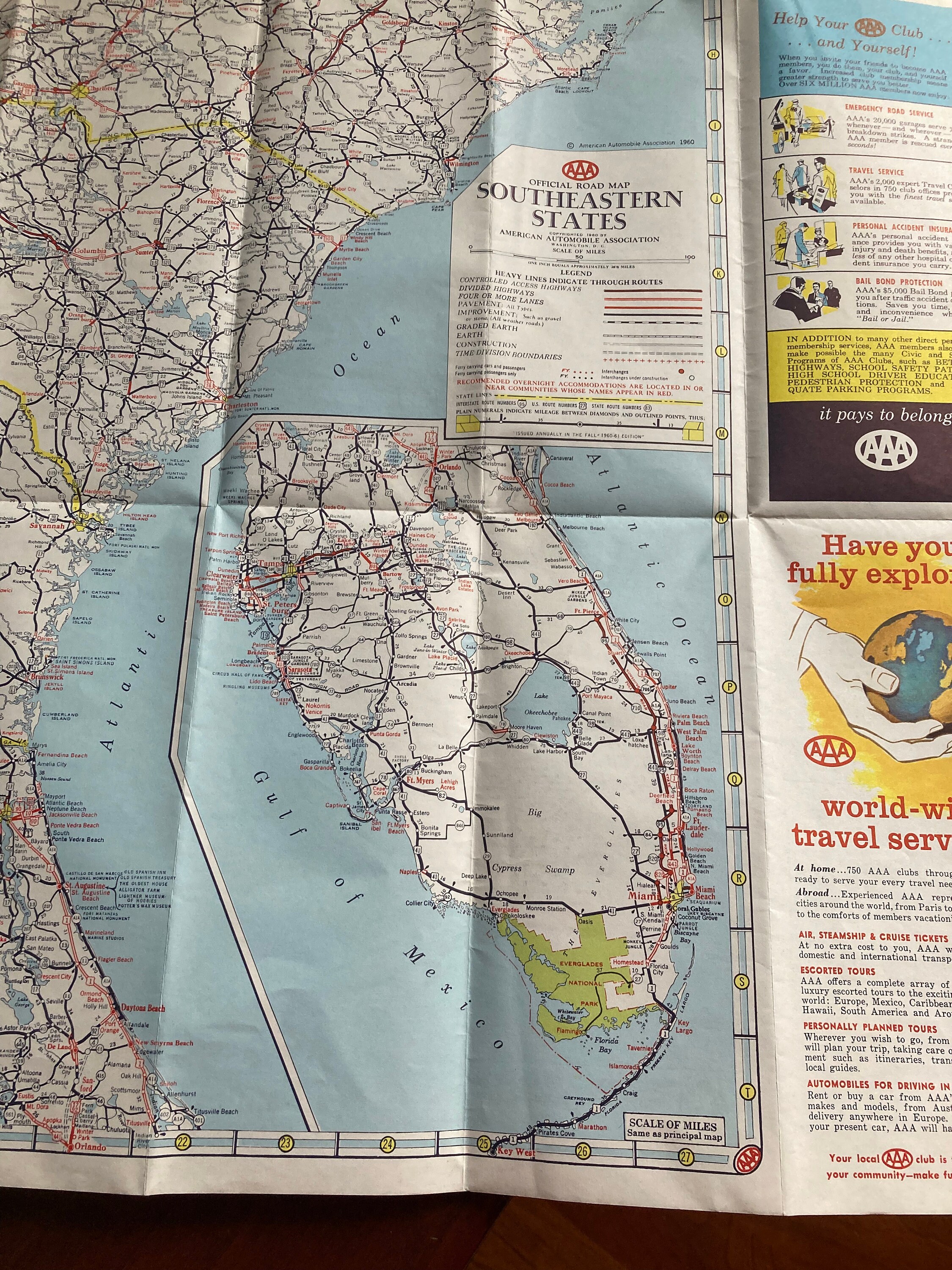 AAA Road Maps 1960s Southeastern States, Washington DC - Etsy