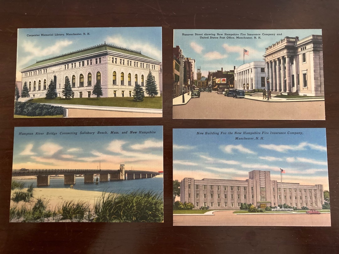 Vintage Linen Postcards From 1950s New Hampshire - Etsy