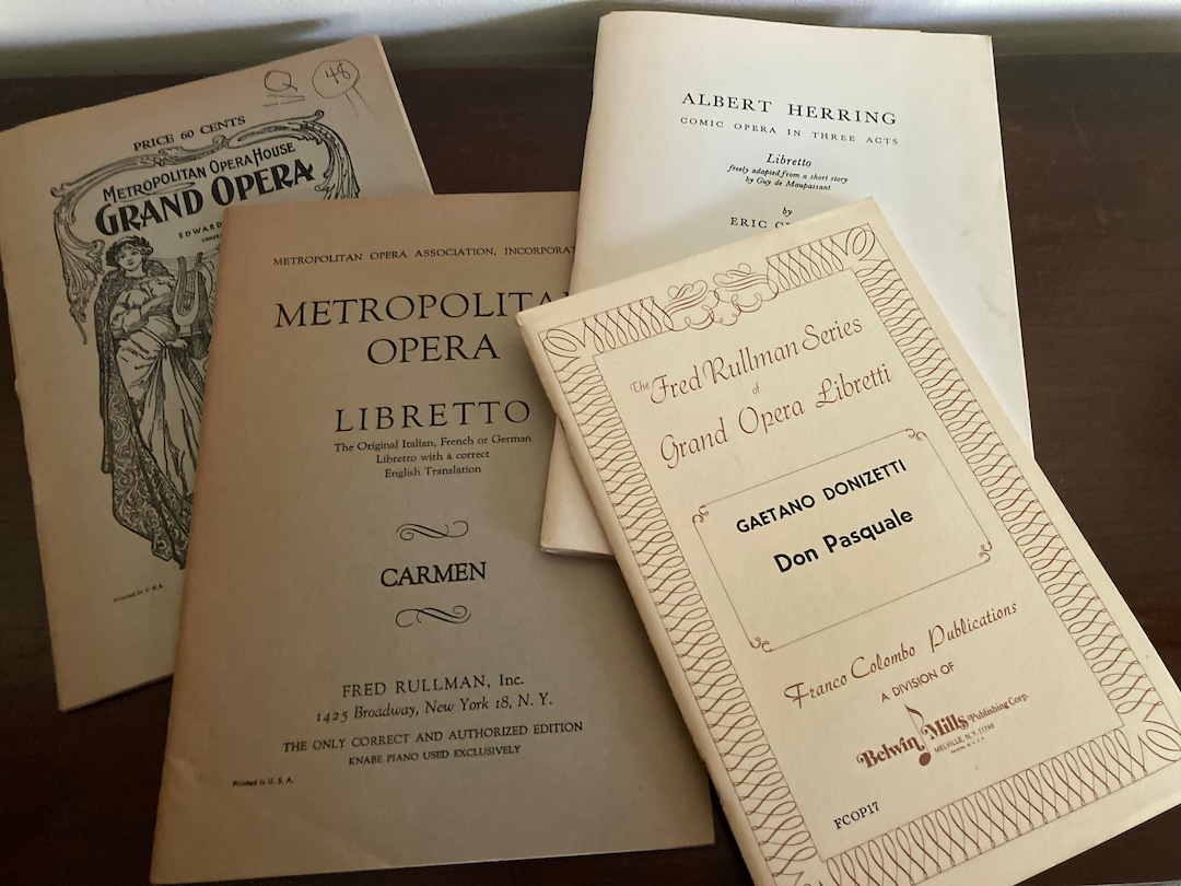 Opera Librettos From Classic Operas - Etsy