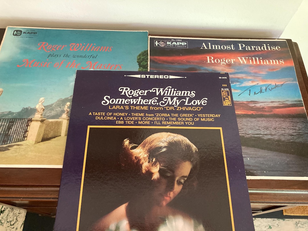 Three Vintage Lps of Piano Music Performed by Rodger Williams - Etsy