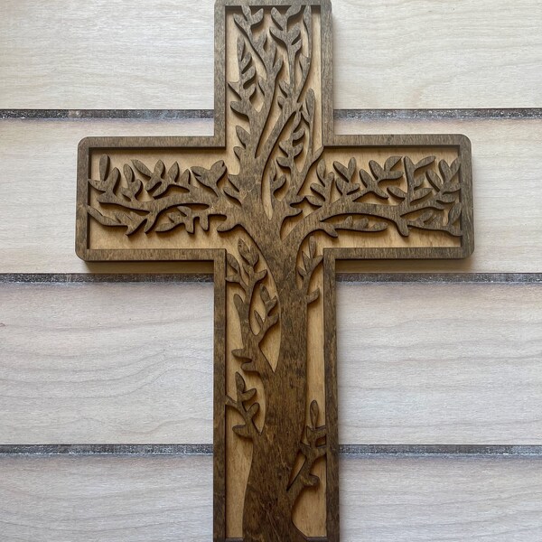 Cross Tree of Life Necklace - Etsy