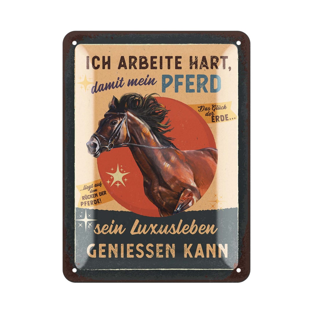 Retro Tin Sign Horses Sign, Gifts for Horse Lovers and Riders, Box ...