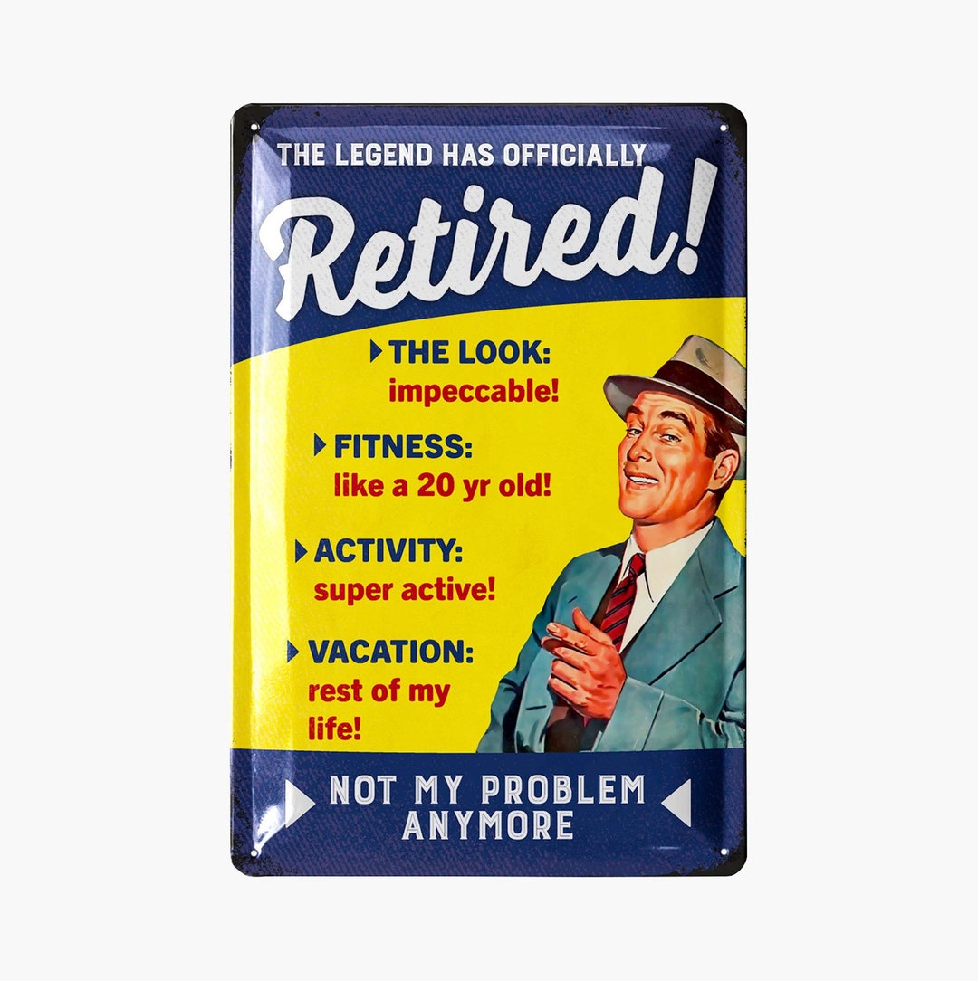 LANOLU Retro Tin Sign Retirement Gift Men, Gift Retirement Man, Tin ...
