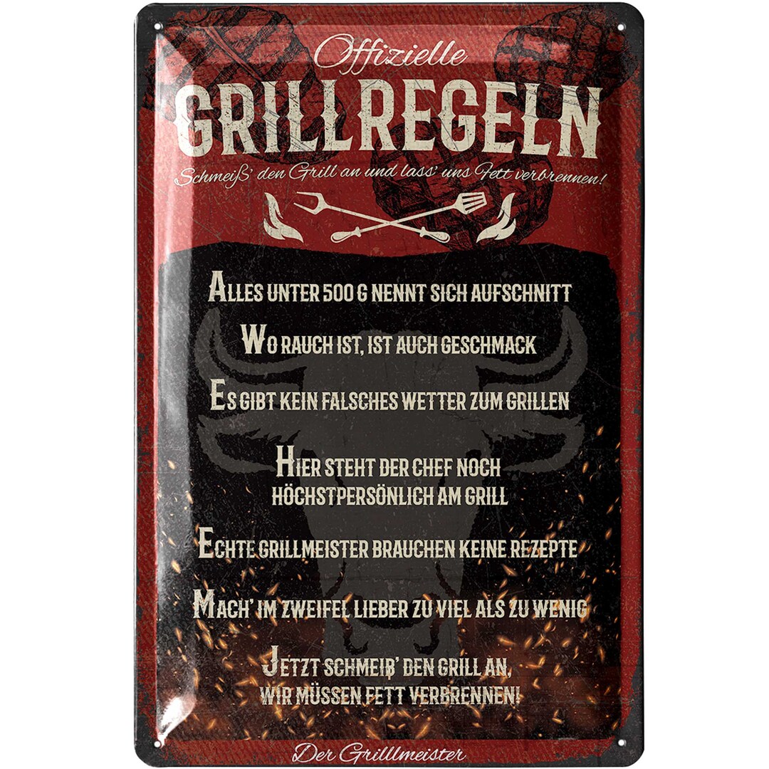 LANOLU Retro Tin Signs Grilling, BBQ Grill Retro Decoration, Barbecue ...