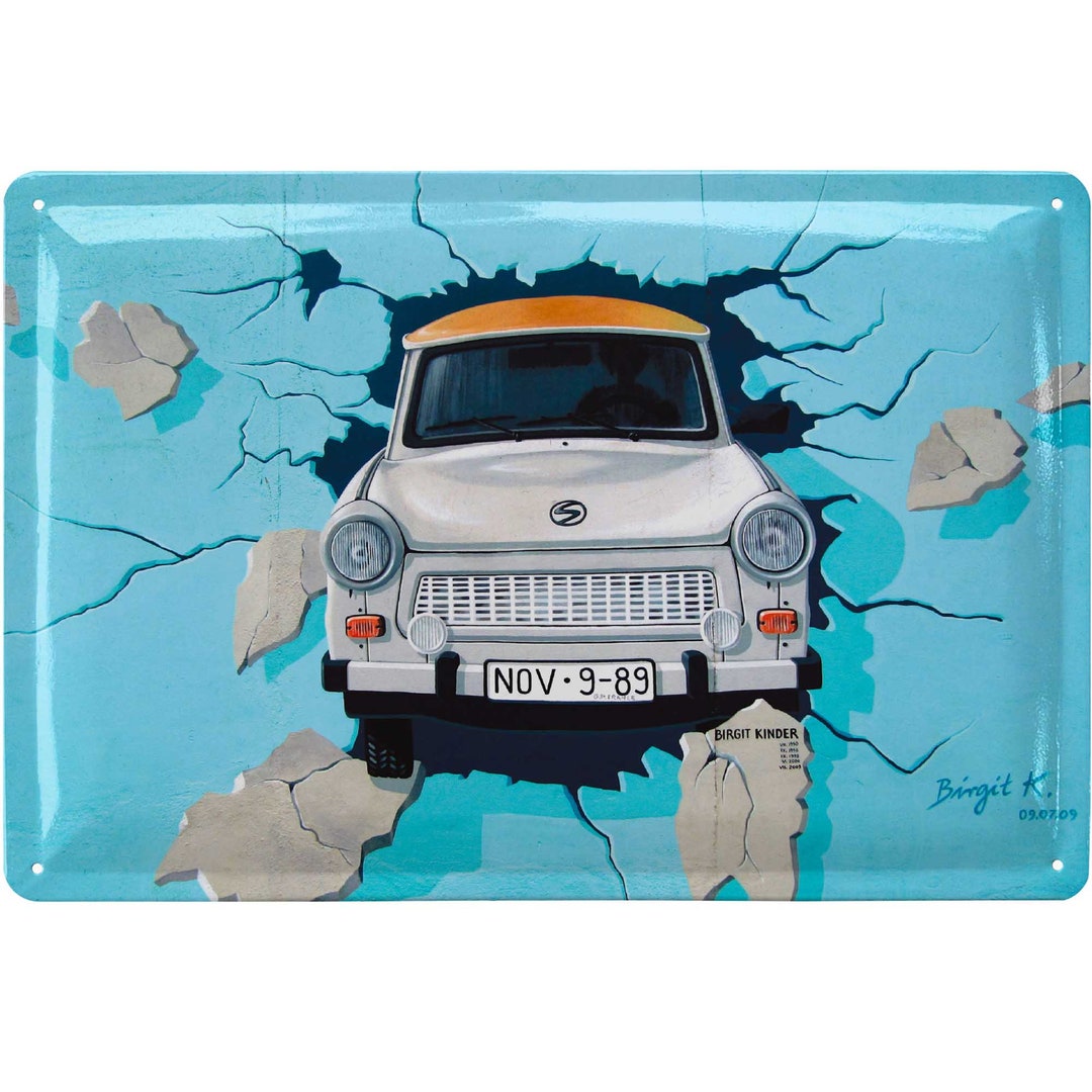 LANOLU Retro Tin Sign Trabi, Trabant Gift, Berlin Souvenirs, GDR Gift, Ossi Gifts, GDR ...