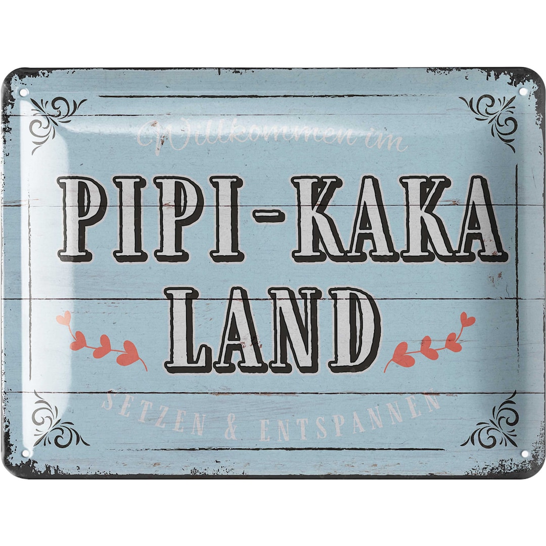 LANOLU Tin Sign Pipi Kaka Land Sign, Toilet Sign Funny, Funny Toilet ...