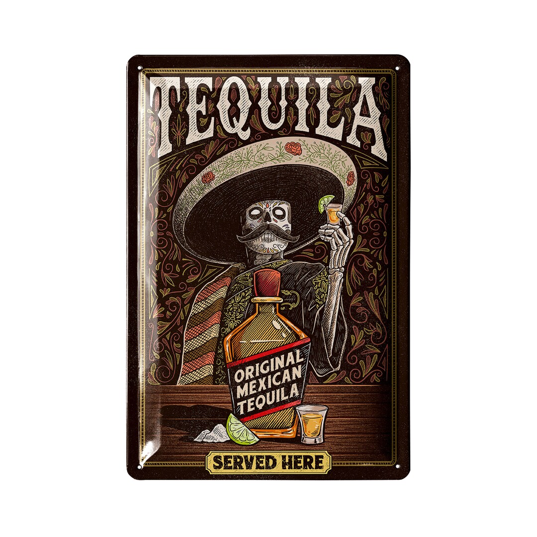 Metal Signs Retro Bar Decoration, Bar Sign TEQUILA Served Here, Metal ...