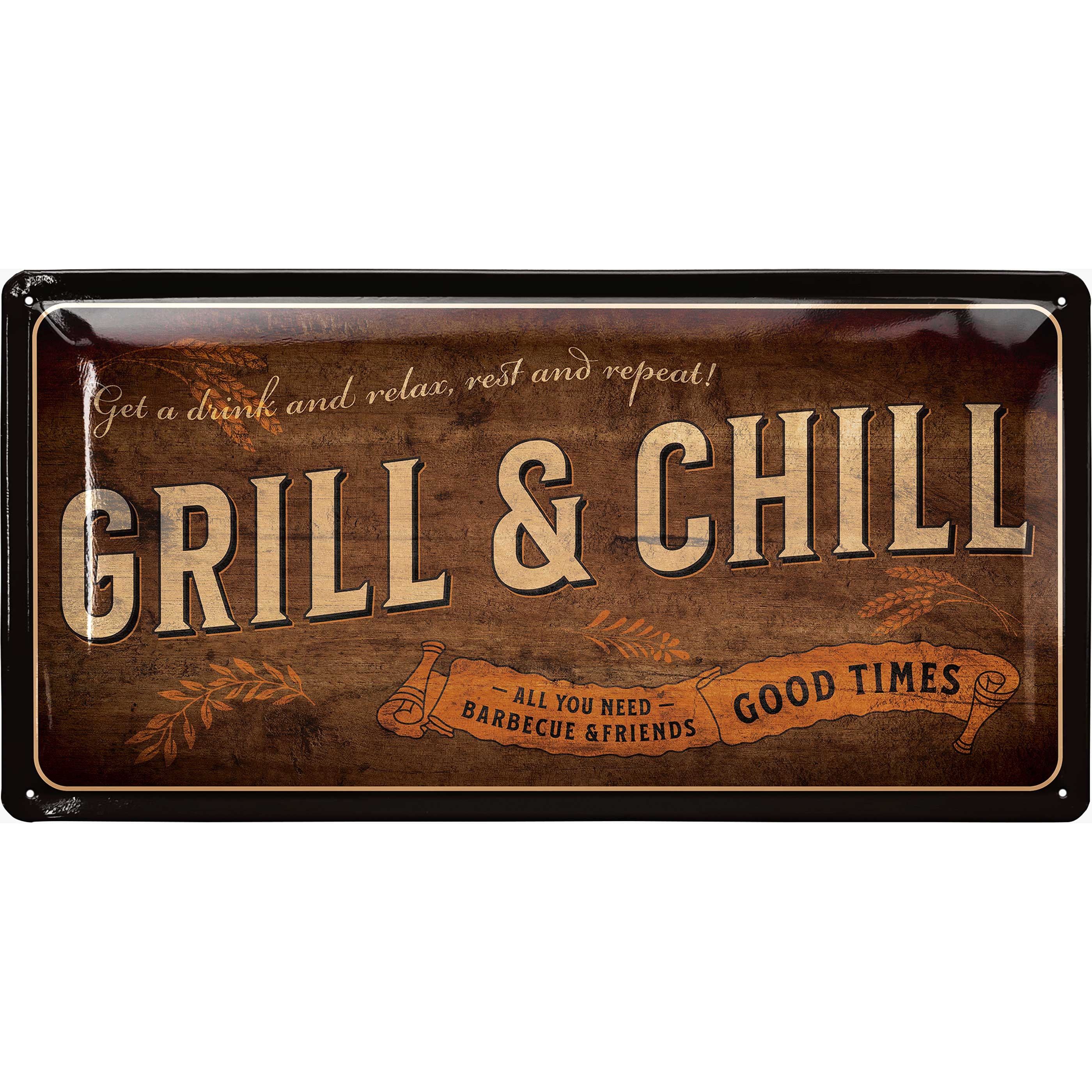 Retro Tin Signs Grilling GRILL and CHILL Lounge BBQ Grill - Etsy Australia
