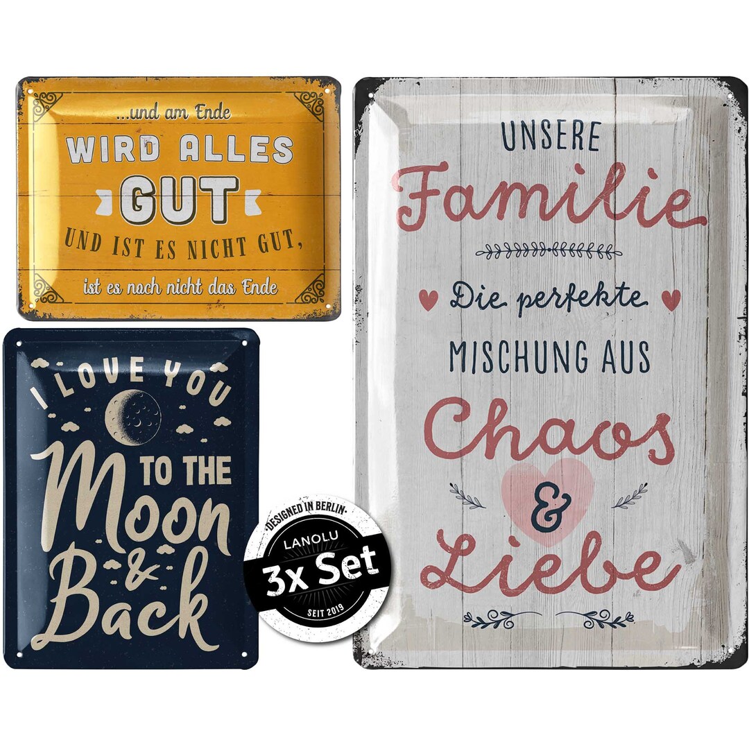 Retro Tin Signs Set of 3 Metal Signs Retro Deco Vintage - Etsy