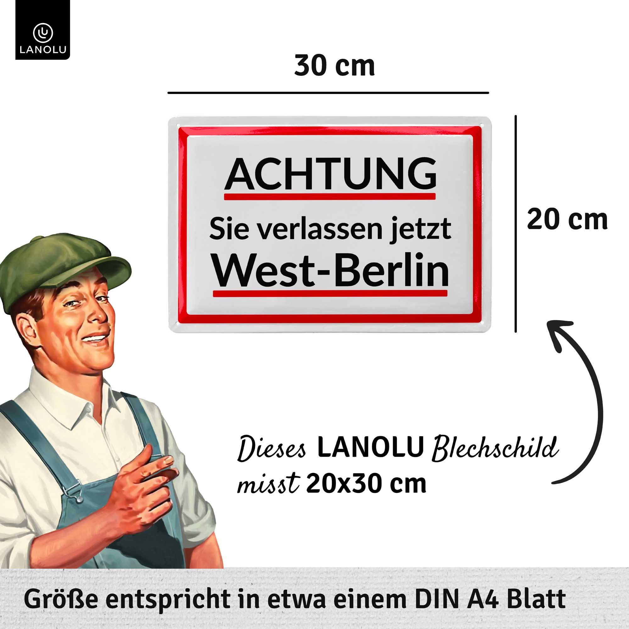 Nostalgia DDR Metal Sign Retro - Attention You Are Now Leaving West ...