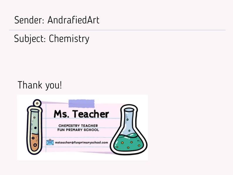 Chemistry Theme Email Signature for Teachers Primary, Secondary ...