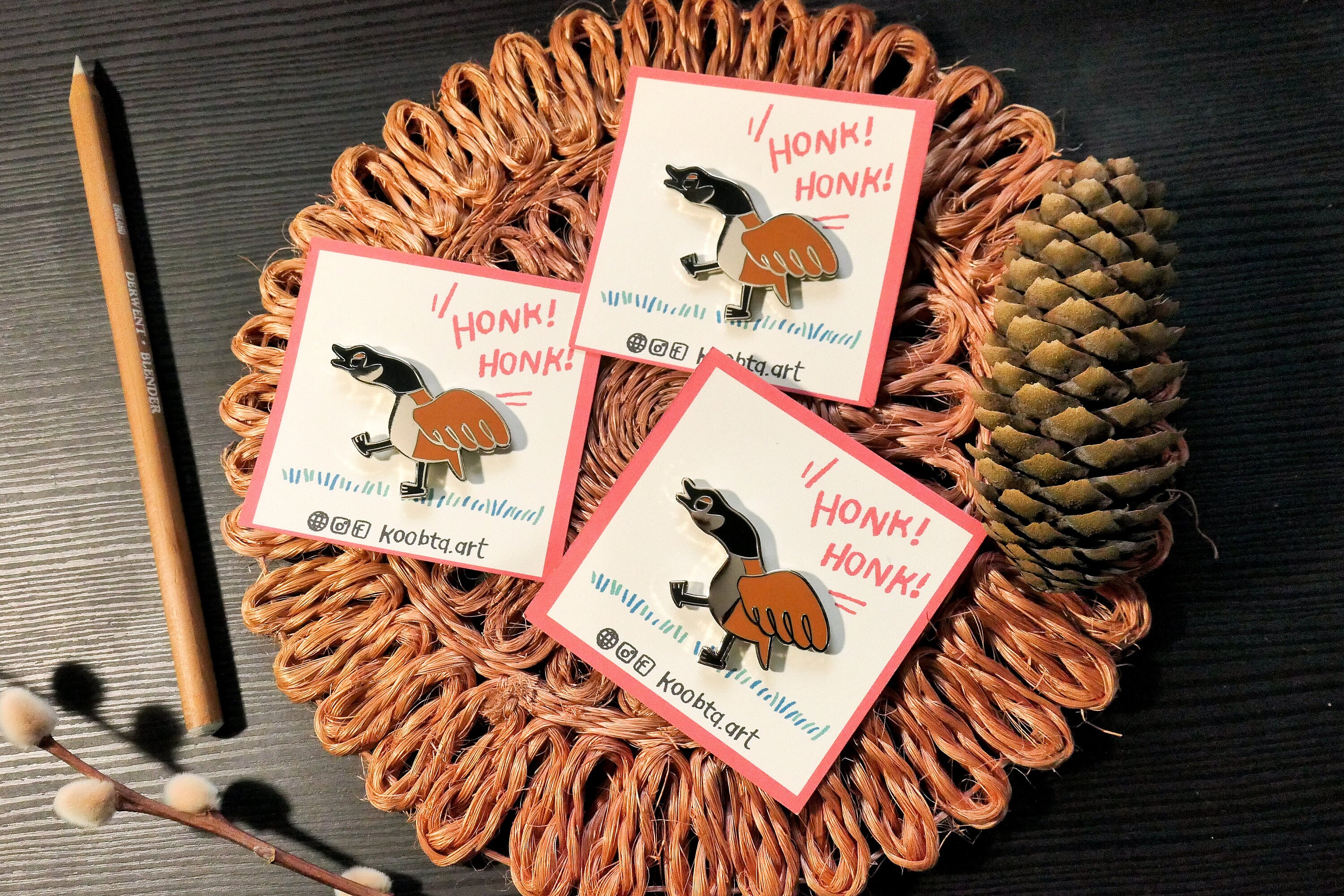 Honk Honk Menacing Canada Goose Pin - Etsy