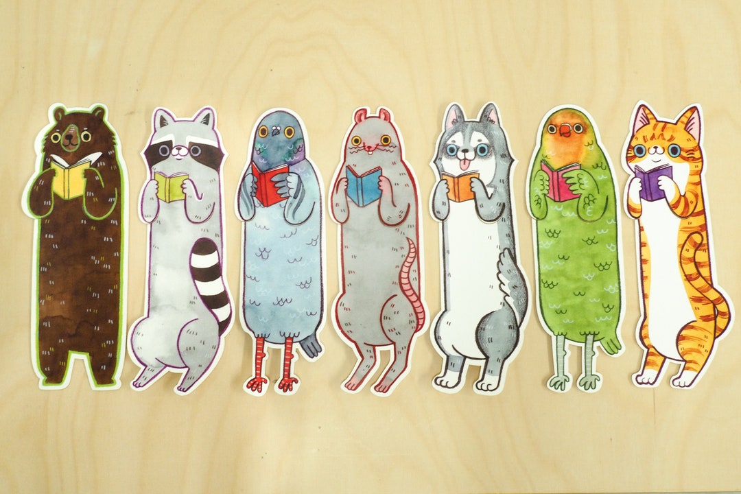 Animal Reader Bookmarks - Etsy