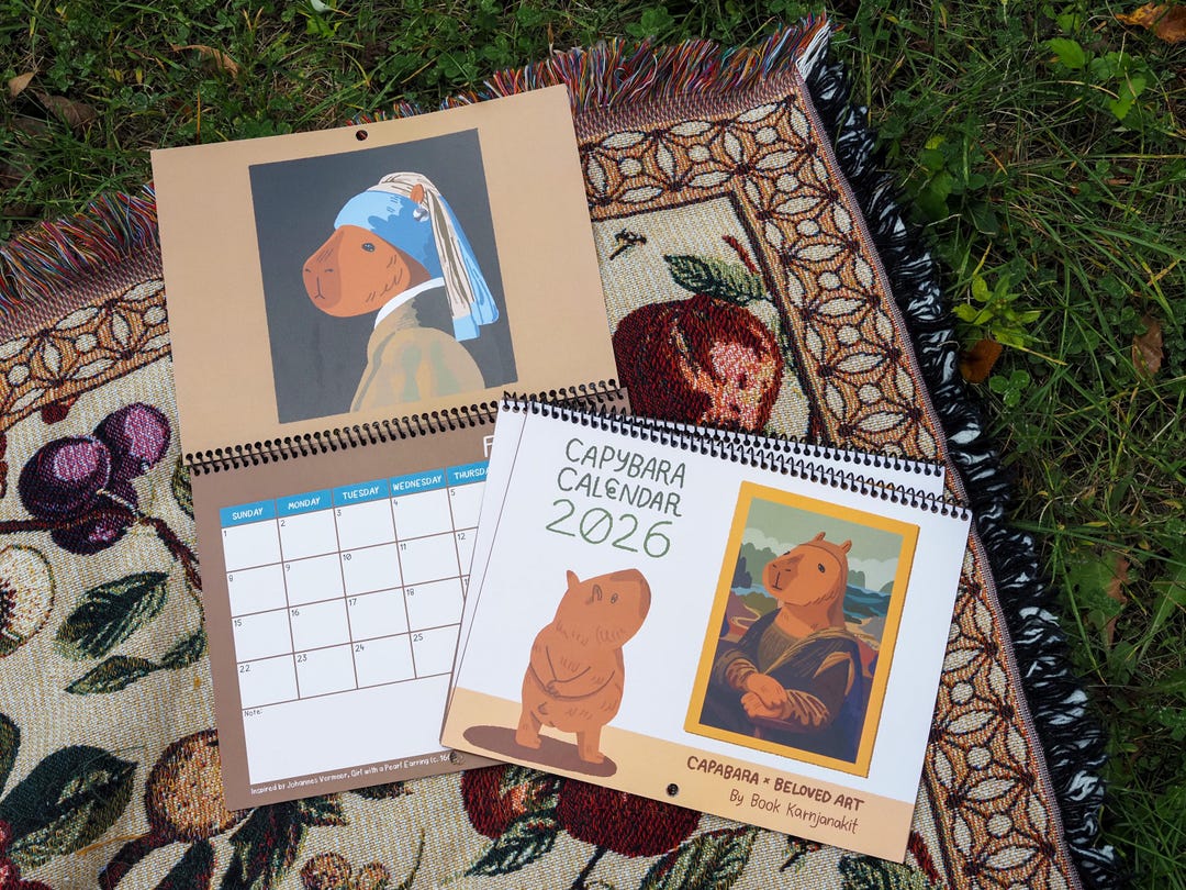 PRE-ORDER Capybara Calendar 2026 : Capybaras X Beloved Art Wall ...