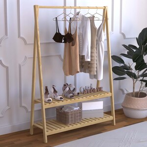 Extra Large 2 Tier Hanging Clothes Rack 148x106x38 Cm Wood - Etsy