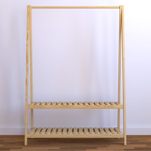 Extra Large 2 Tier Hanging Clothes Rack 148x106x38 Cm Wood - Etsy