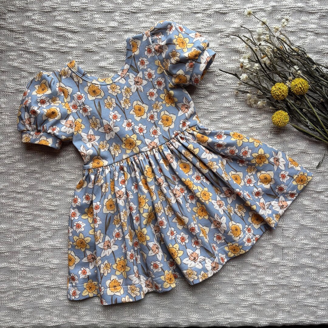 Dress With Puffy Sleeves, Girls Puff Sleeve Dress, Twirl Dress for ...