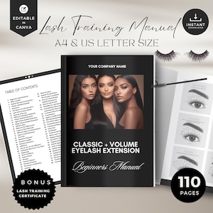 Lash Extension Training Template,classic Hybrid Volume Training, Canva ...