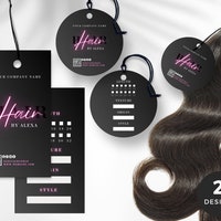 DIY Hair Bundle Tag Design Template | Hair Business Packaging | Hair ...