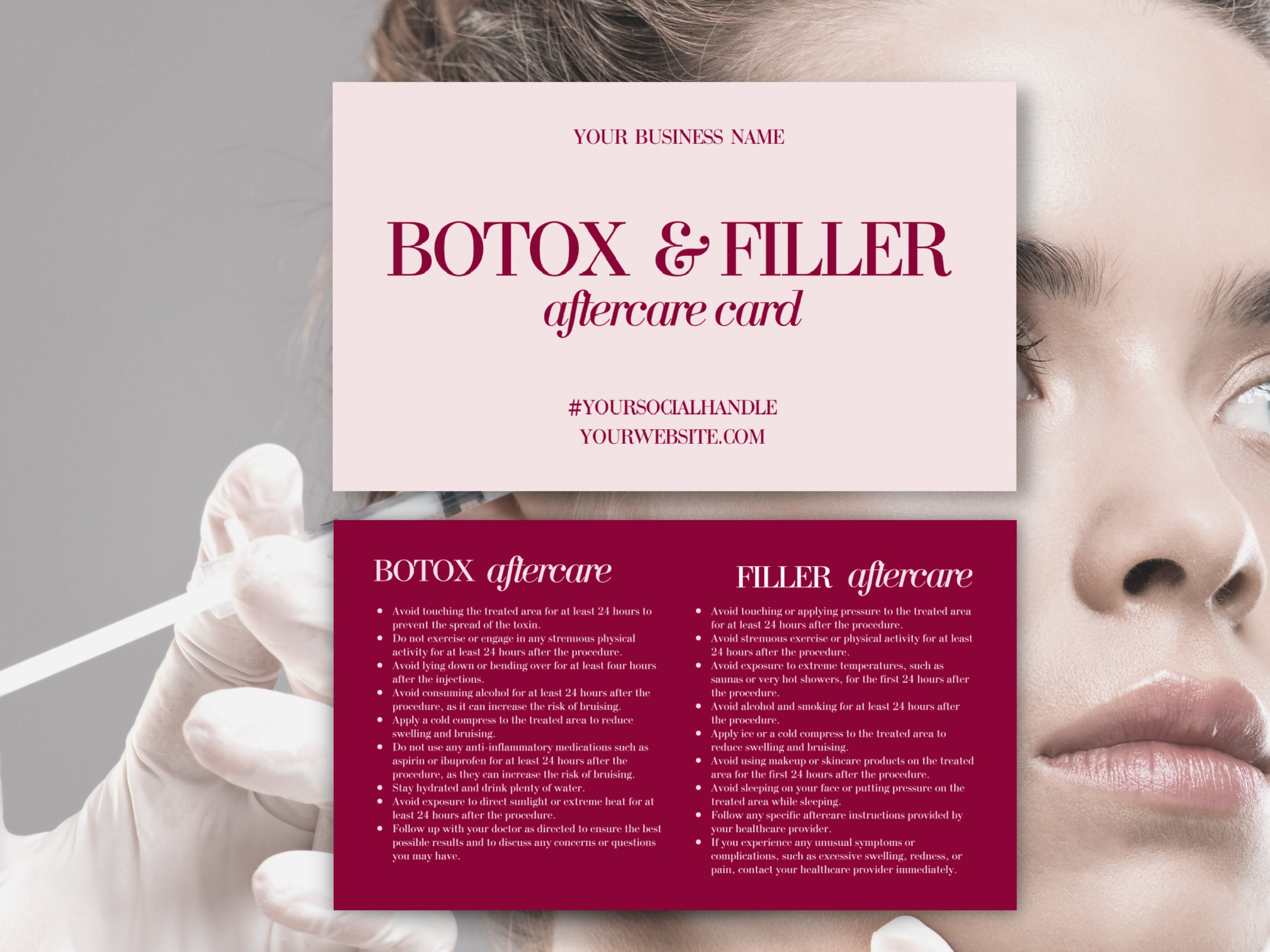 DIY Botox Aftercare Card Filler After Care Card Dermal - Etsy